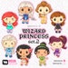 Wizard Princess Clip Art Set 2, Cute Princess Sticker, Wizard Planner ...