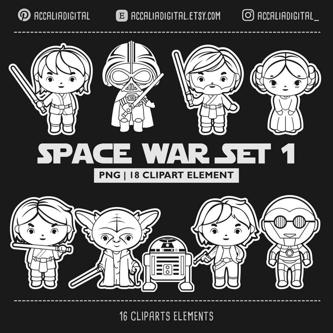 Space Wars Cartoon Clipart (png, Svg, Eps, Dxf Files) (digital Download ...