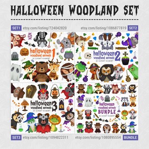 Halloween Woodland Set 1, Scary Animal Clip Art, Horror Clip Art ...