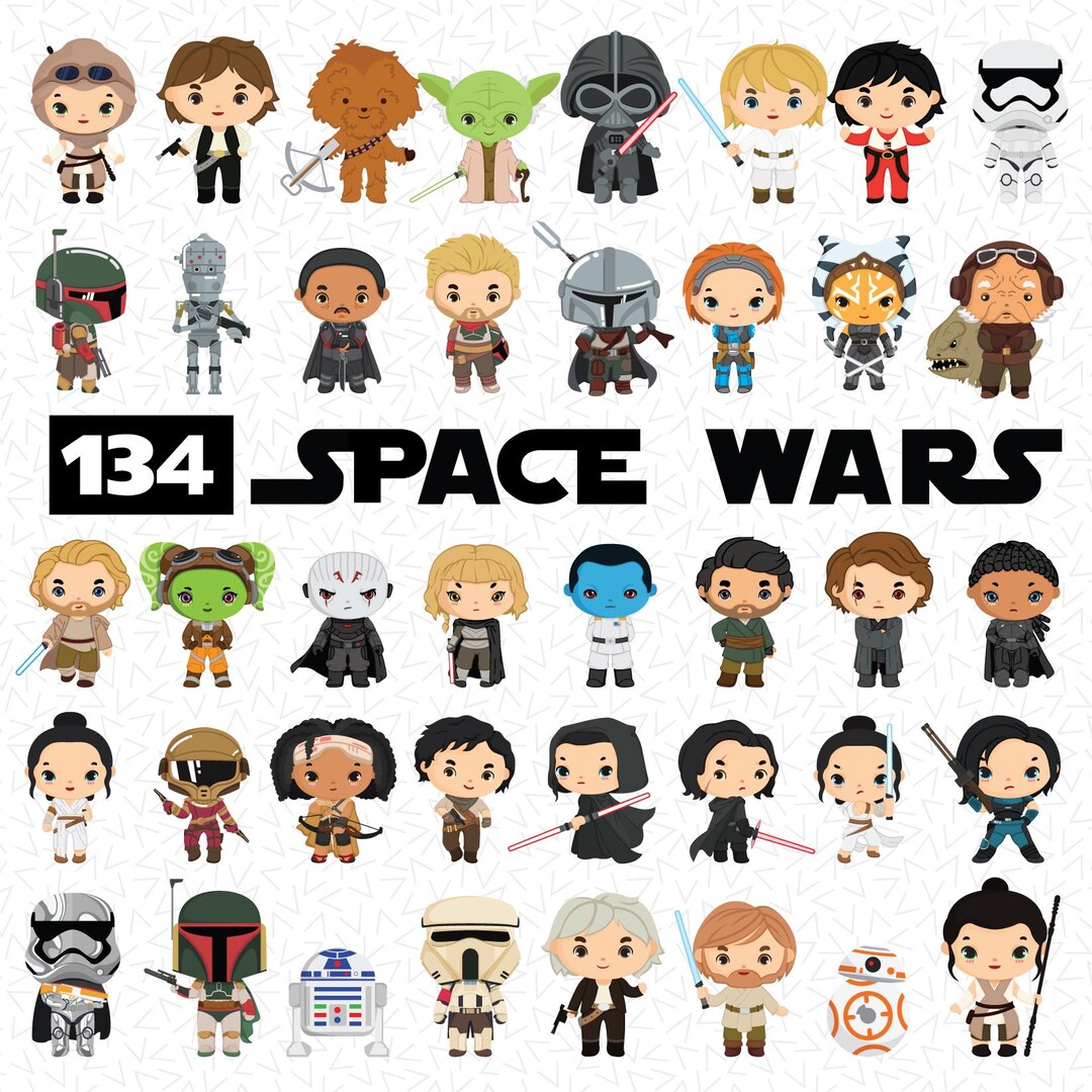 Space Wars Cartoon Clipart Bundle: 134 PNG Files - Etsy