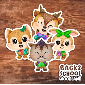 Learning Forest Companions Clipart Set 3, School-themed Critter ...