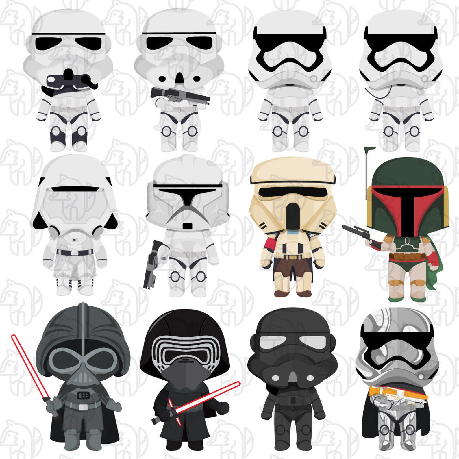 Space Wars Clip Art Bundle, Space Wars Sticker, Space Character Cartoon ...