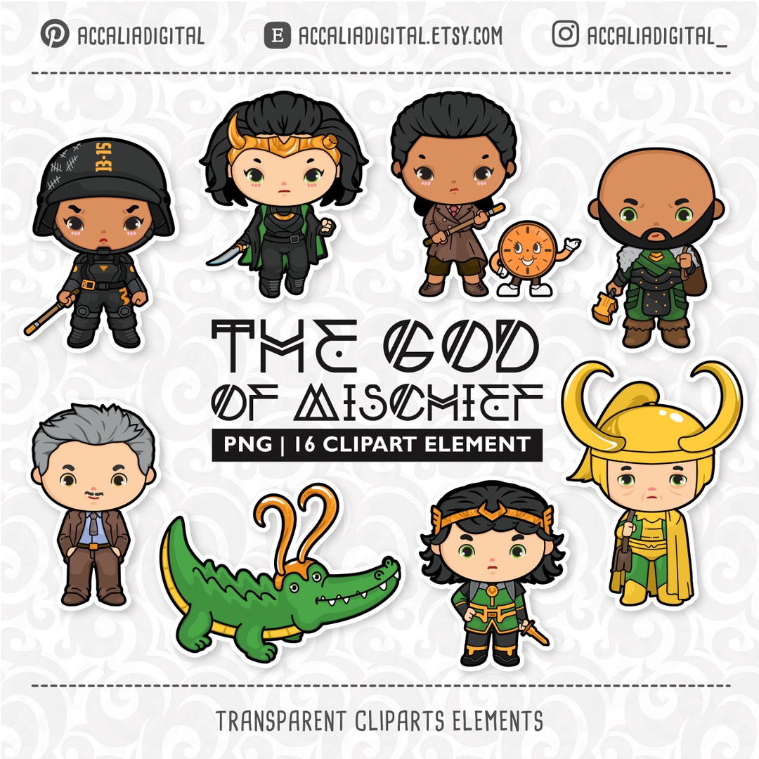 Loki Clipart Set 2, God of Mischief, Norse God, Super Hero Clipart ...