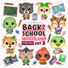 Woodland Student Animals Clipart Set 3, Back to School Clipart, Forest ...