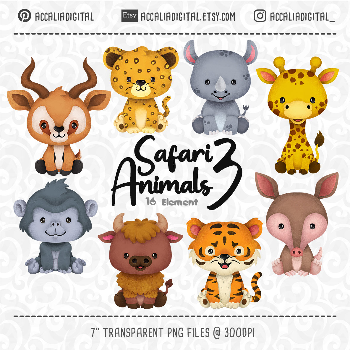Baby Zoo Animals Clipart