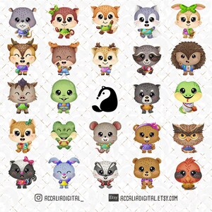 Woodland Student Animal Clipart Bundle, Back to School Clipart, Forest ...