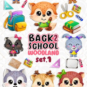 Back-to-school Forest Creatures Art Set 1, Classroom Critters Clipart ...