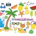 Summer Sticker Bundle, Girls Clip Art, Tropical Beach Girls Clipart ...