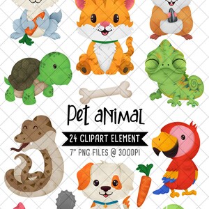 Pet Animal Clipart - Cute Digital Clip Art - Dog and Cat Clip Art ...