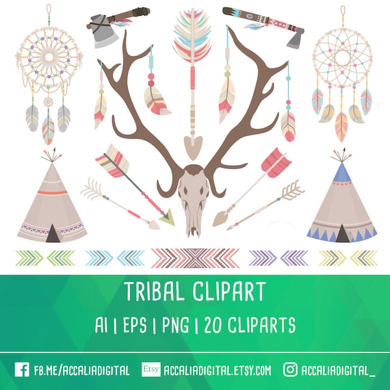 Tribal Arrow Clip Art Digital Feather Teepee Clipart Png