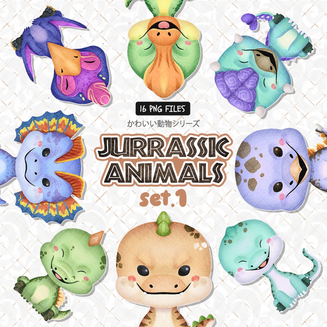 Jurassic Dinosaur Clipart: Prehistoric Animals Illustrations (PNG Files ...