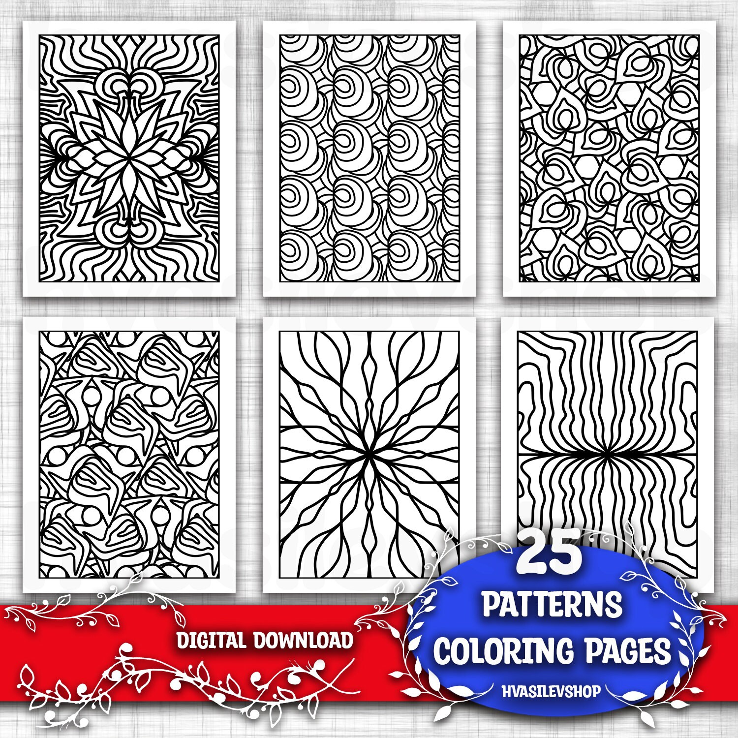 25 Printable Patterns Coloring Pages Adult and Kids Relaxing Coloring ...