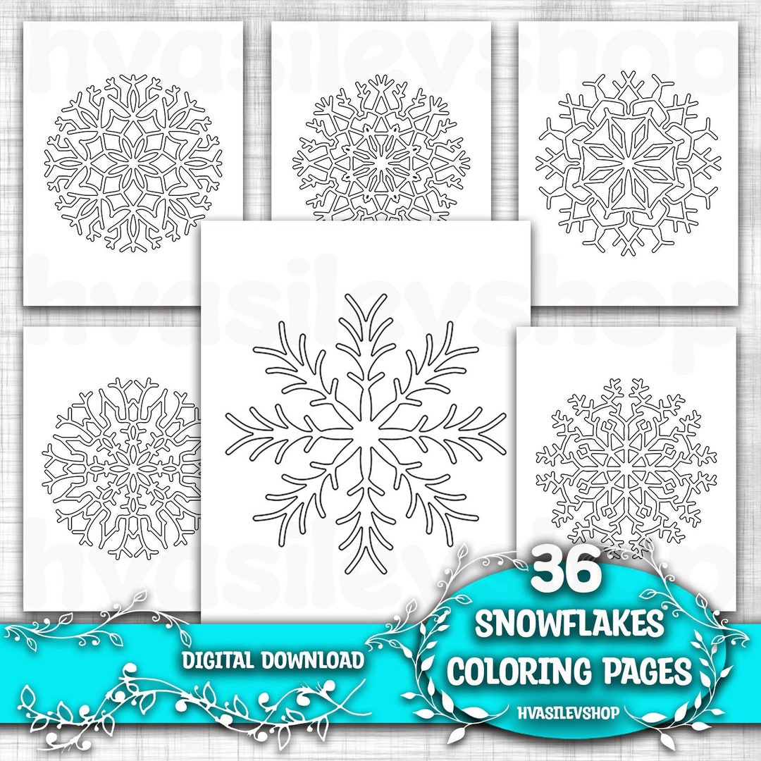 36 Snowflakes Coloring Pages Christmas and Winter Coloring Sheets ...