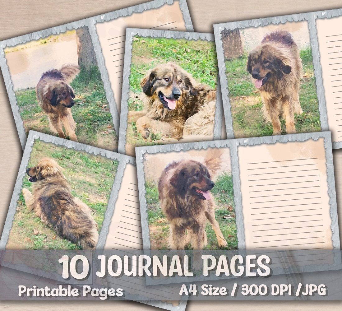 Dogs Junk Journal Pages Dog Digital Paper Junk Journal - Etsy