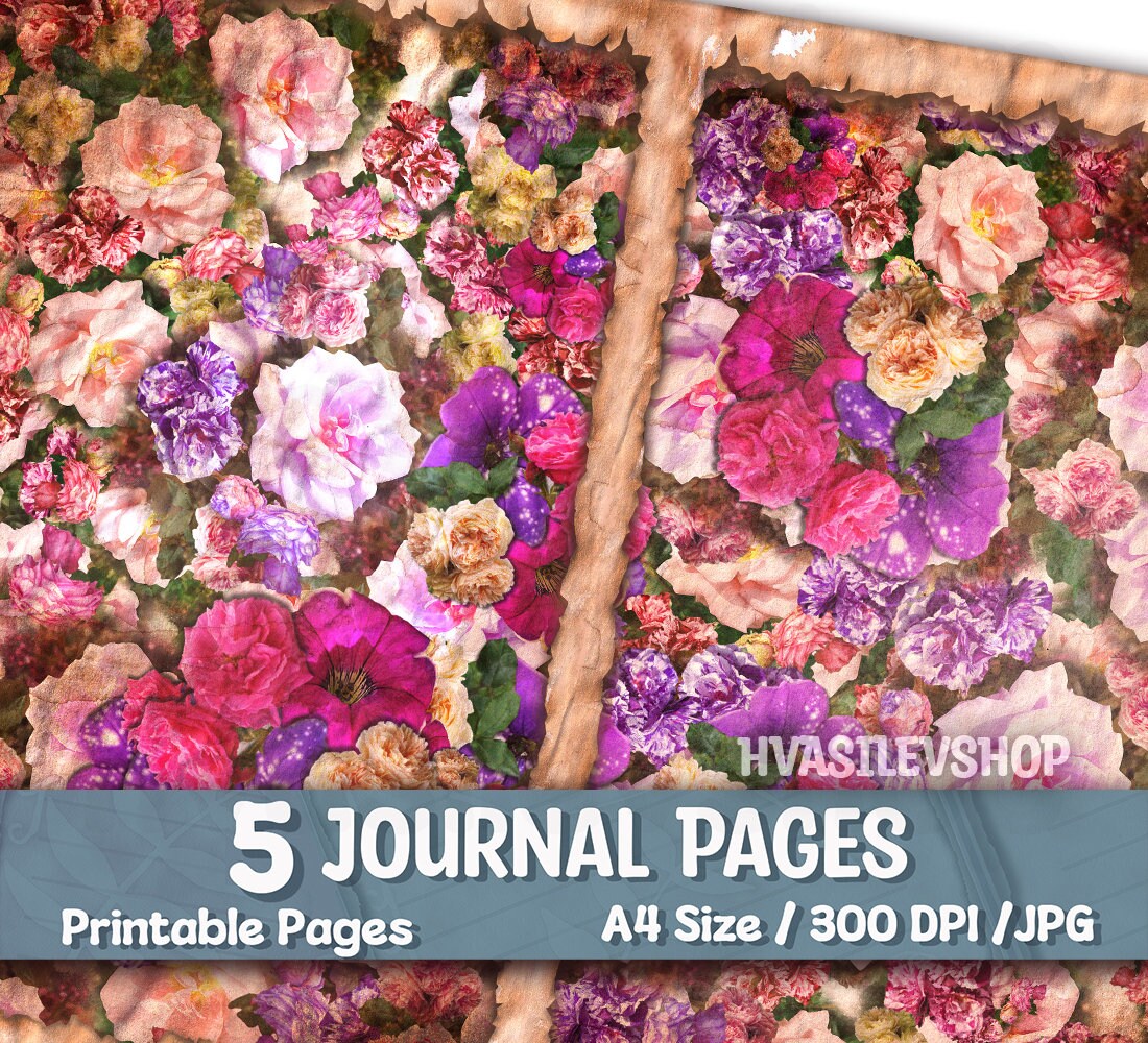 Floral Journal Pages Botanical Journal Pages Journal Pages - Etsy