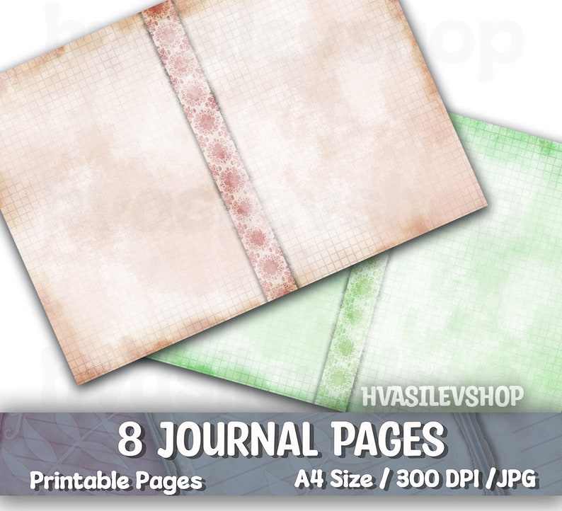 Printable Paper, Graph Journal Paper, Note Paper, Junk Journal Pages ...