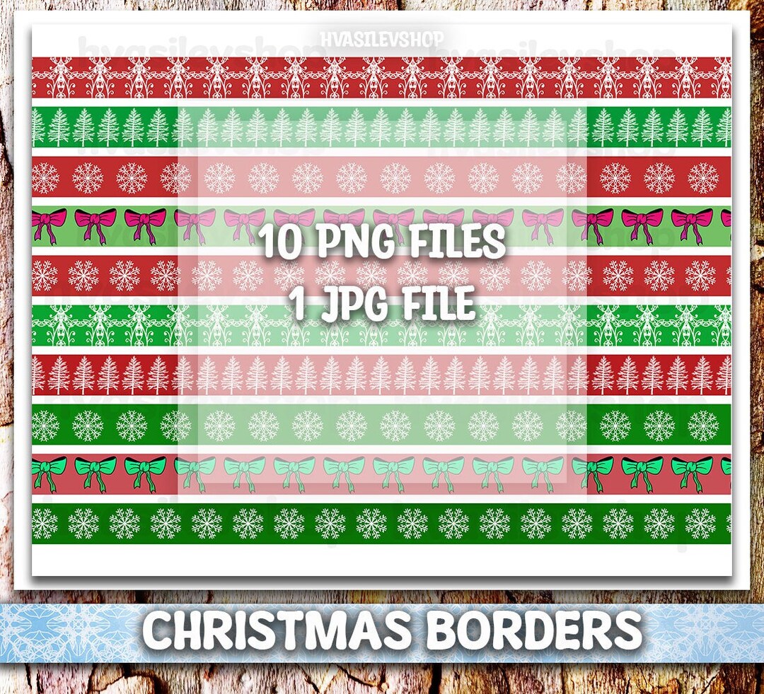 Christmas Borders Png Christmas Clipart Christmas - Etsy