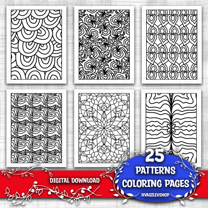 25 Printable Patterns Coloring Pages Adult and Kids Relaxing Coloring ...