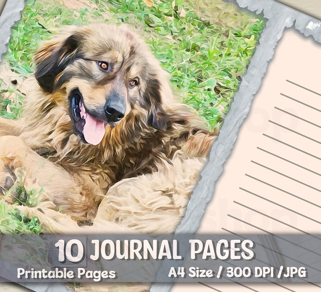 Dogs Junk Journal Pages Dog Digital Paper Junk Journal Pages Vintage ...