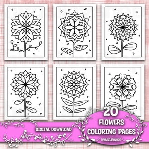 20 Flowers Coloring Pages for Kids Printable Coloring Page Preschool ...