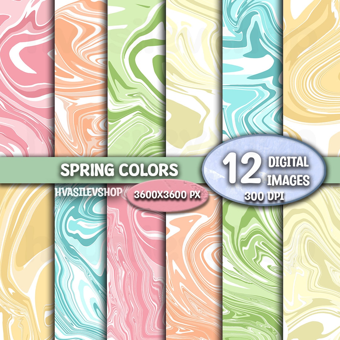 Spring Colors Digital Paper, Digital Papers, Spring Tones Backgrounds ...