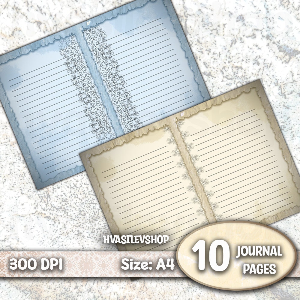 Printable Junk Journal Pages Ornate Notebook Pages Digital - Etsy