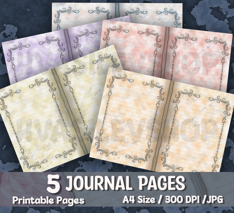 Lined Journal Papers Printable Sheet Journal Pages Junk - Etsy