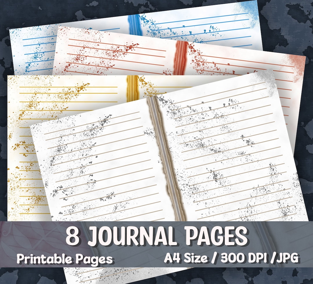 Lined Journal Sheet Printable Journal Paper Journal Pages - Etsy