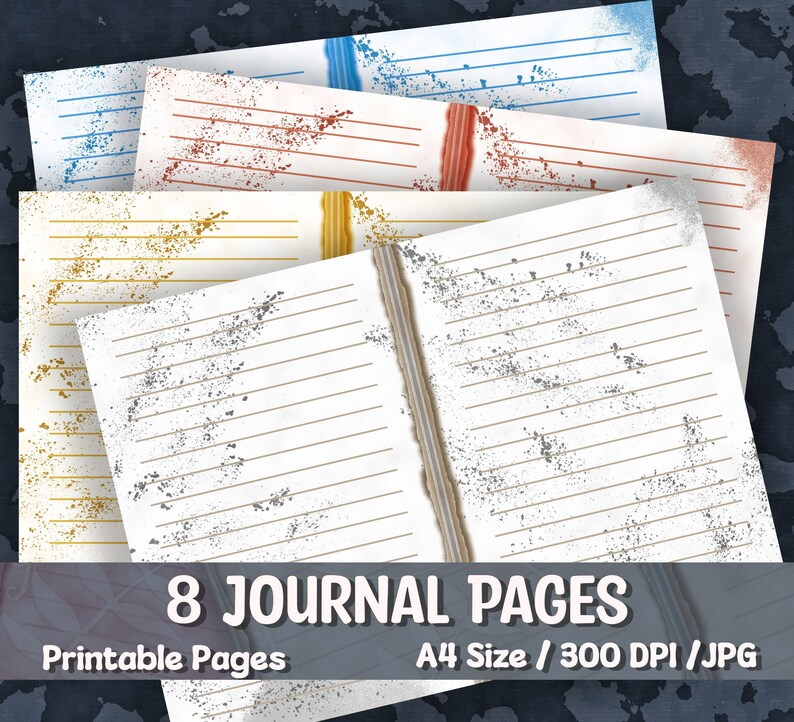 Lined Journal Sheet Printable Journal Paper Journal Pages - Etsy