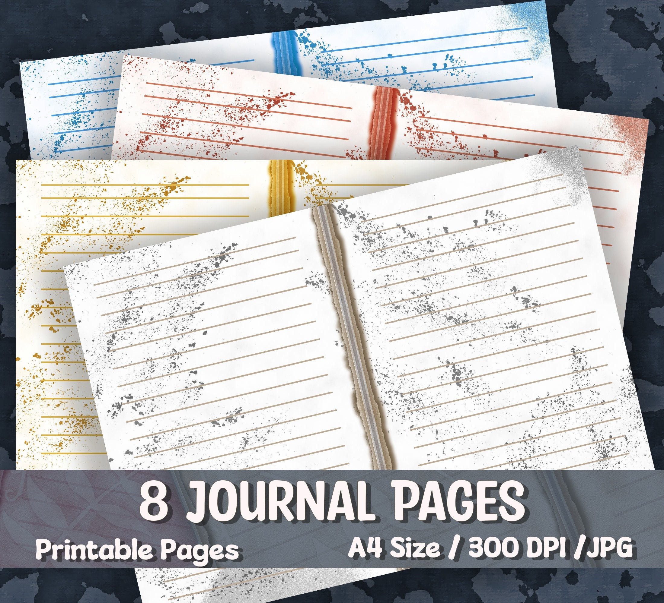 Lined Journal Sheet Printable Journal Paper Journal Pages - Etsy