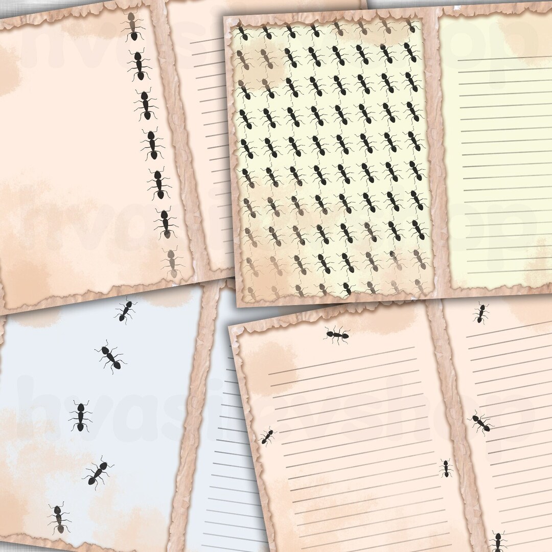 Ant Journal Pages Ant Junk Journal Pages Ants Papers Insect - Etsy