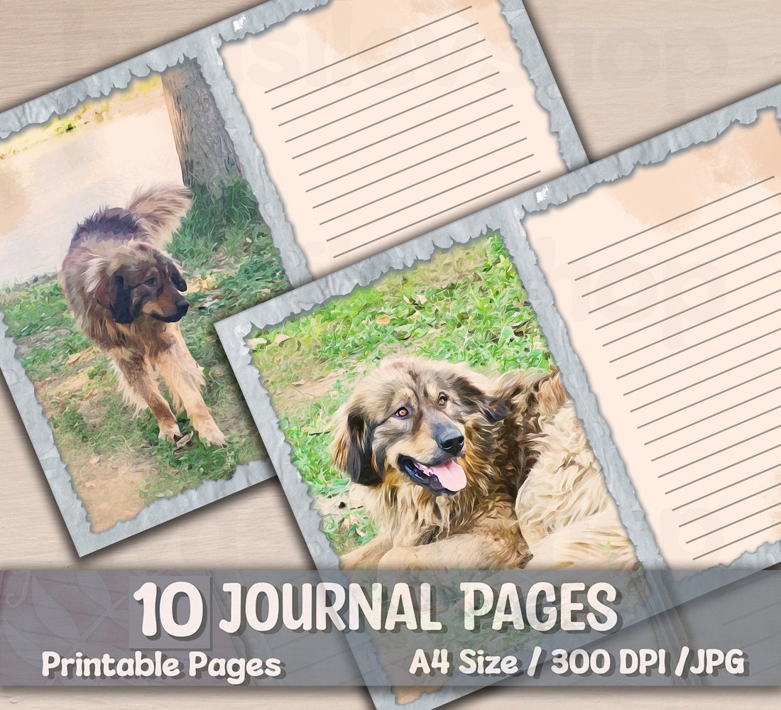 Dogs Junk Journal Pages Dog Digital Paper Junk Journal - Etsy