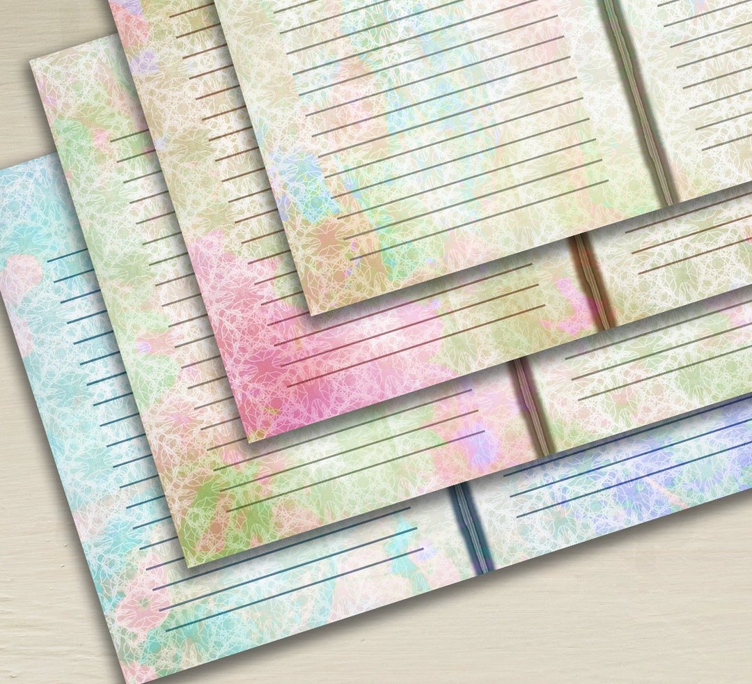 Colored Junk Journal Pages, Lined Journal Pages, Colored Journal ...