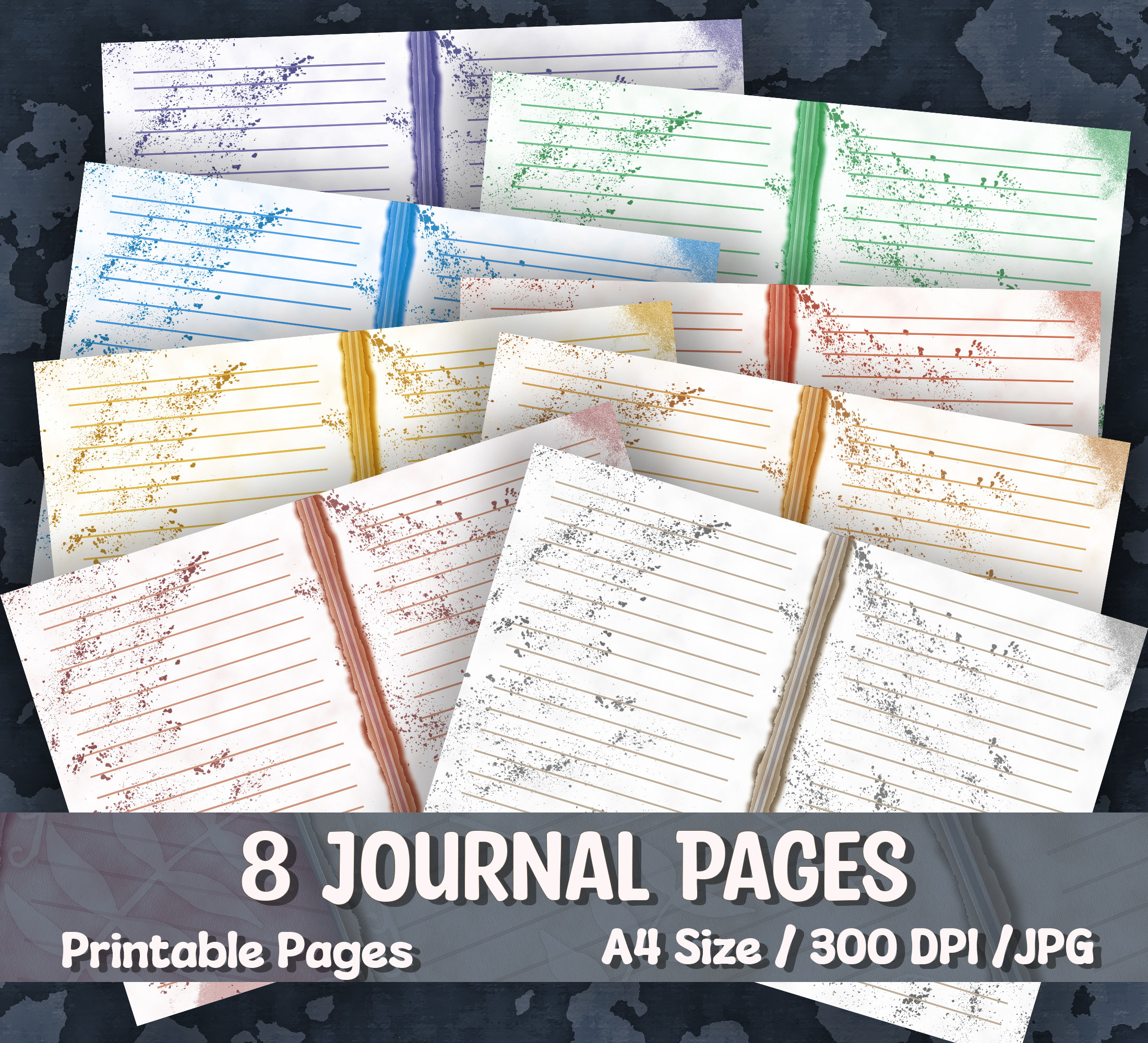 Lined Journal Sheet, Printable Journal Paper, Journal Pages, Junk ...