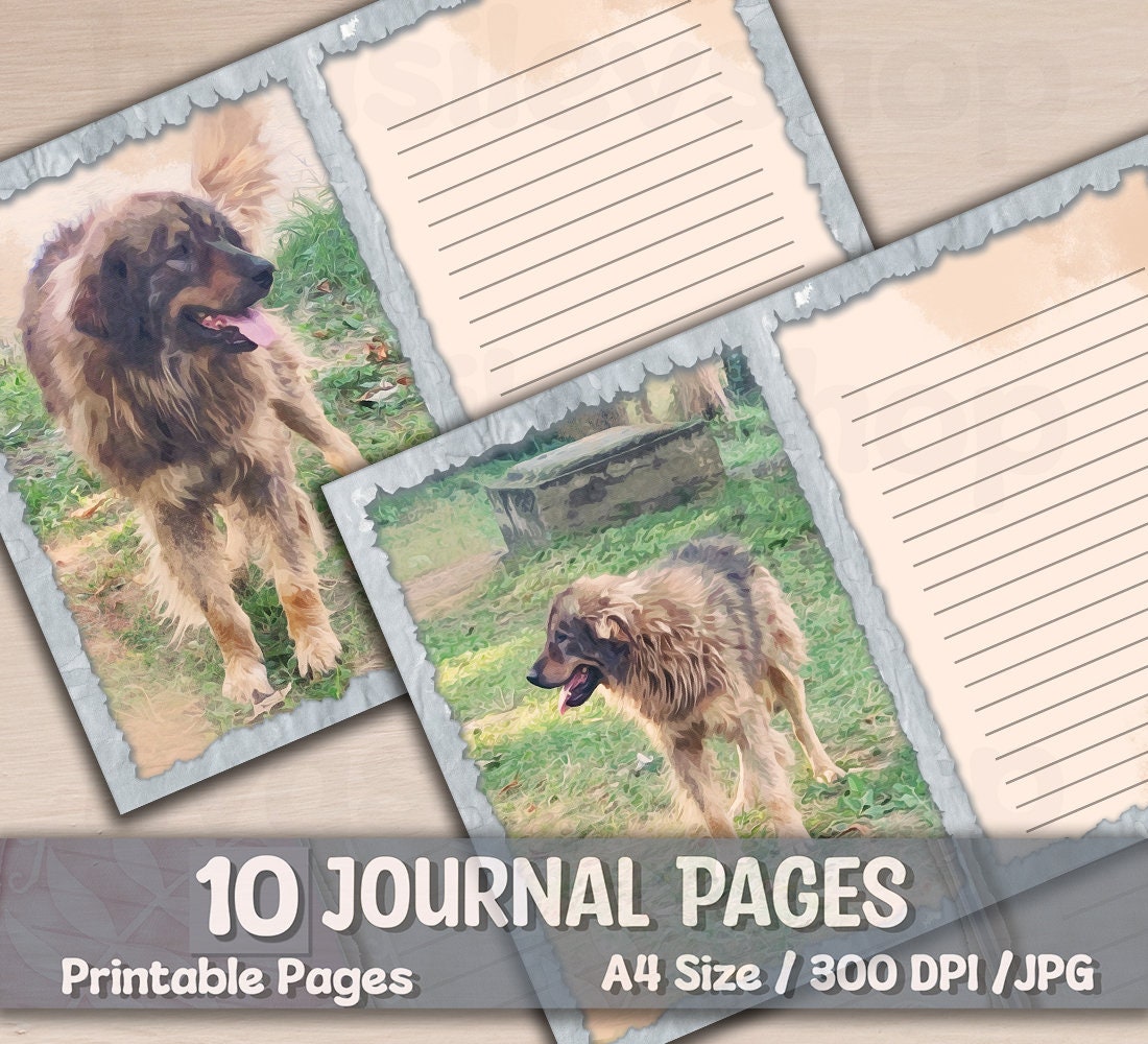 Dogs Junk Journal Pages Dog Digital Paper Junk Journal - Etsy