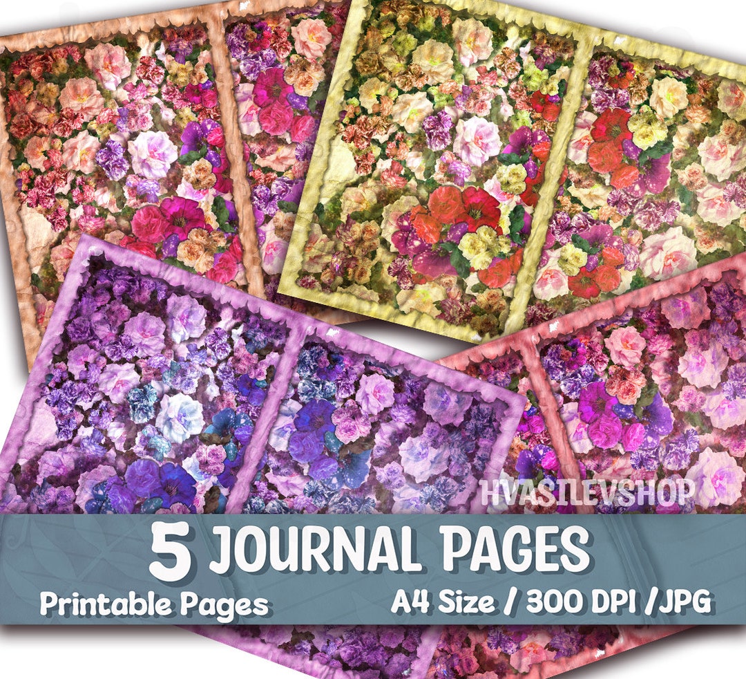 Floral Journal Pages, Botanical Journal Pages, Journal Pages, Junk ...