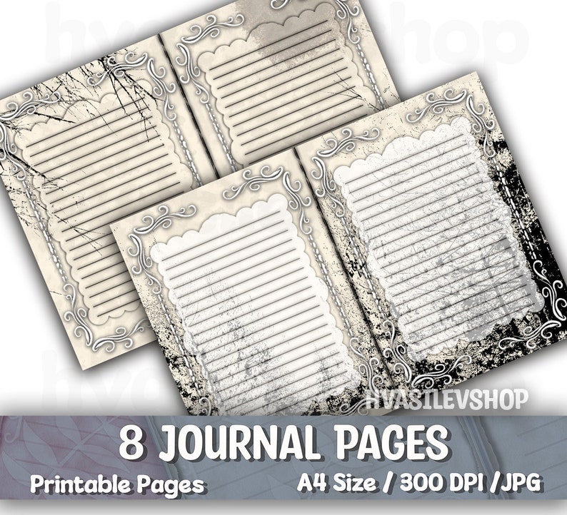 Lined Journal Pages Bundle Digital Papers Vintage Kit - Etsy