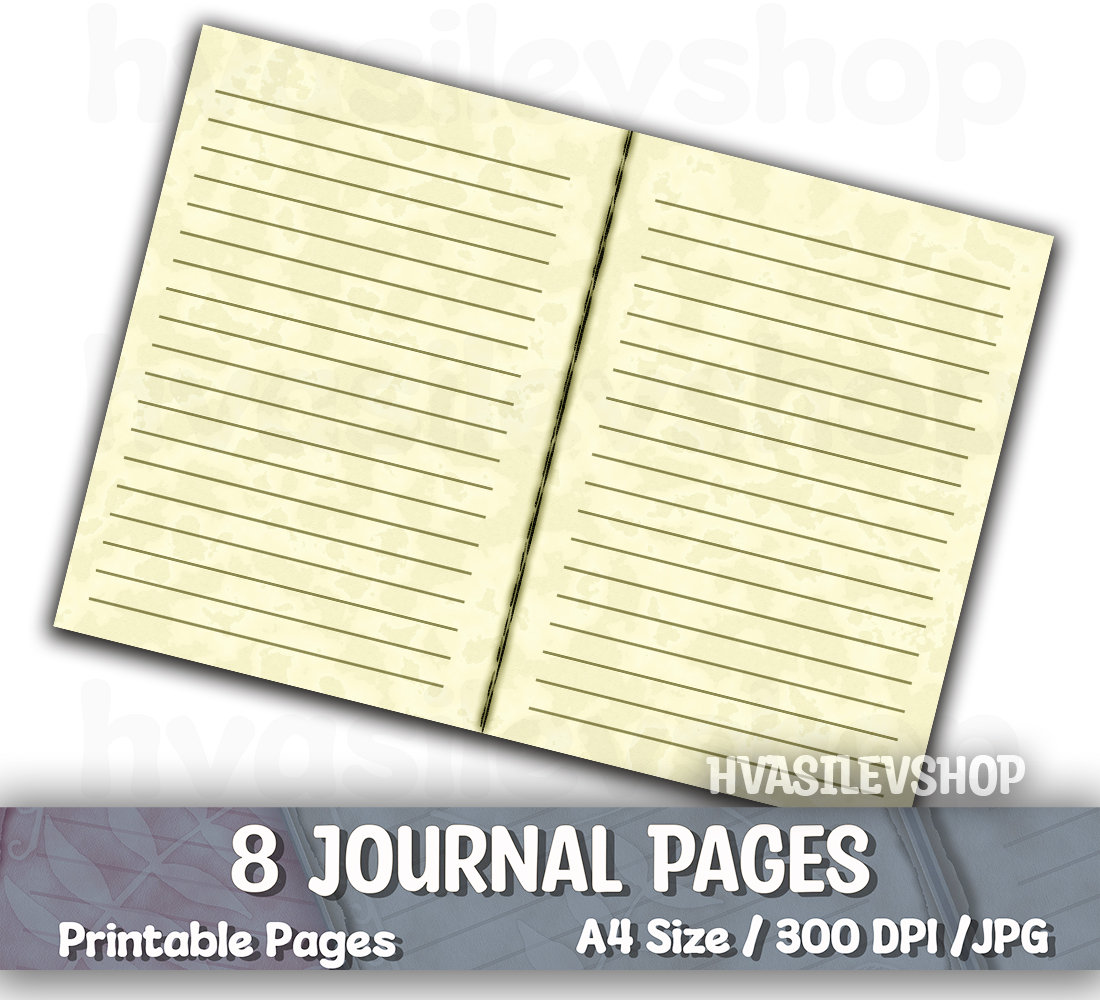 Lined Journal Pages, Colored Junk Journal Pages, Colored Journal Papers ...