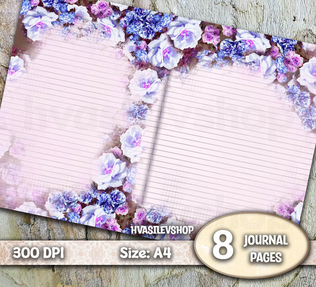 Floral Rustic Journal Pages Junk Journal Kit Basic Journal - Etsy