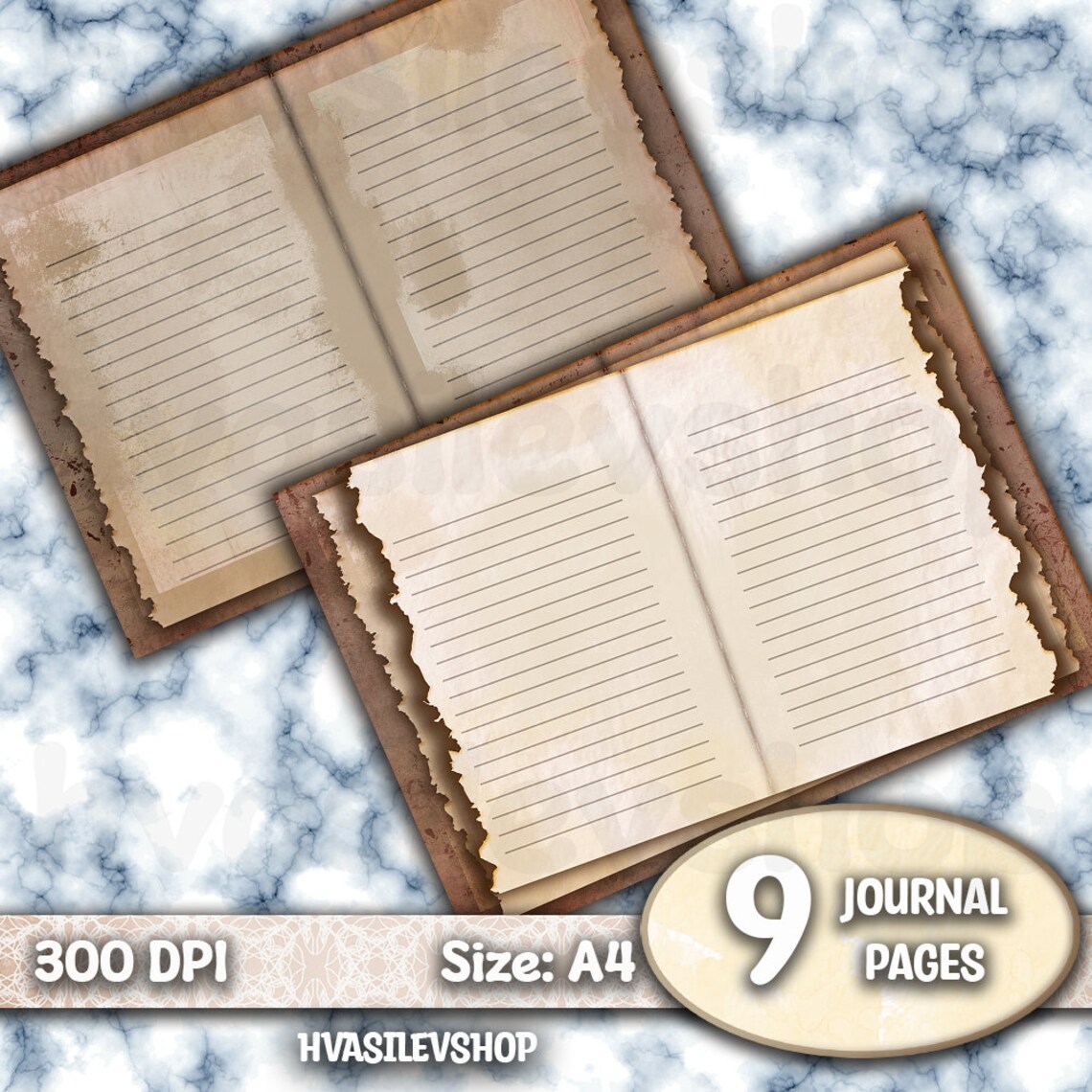 Torn Paper, Vintage Style Pages, Writing Paper Set, Lined Junk Journal ...