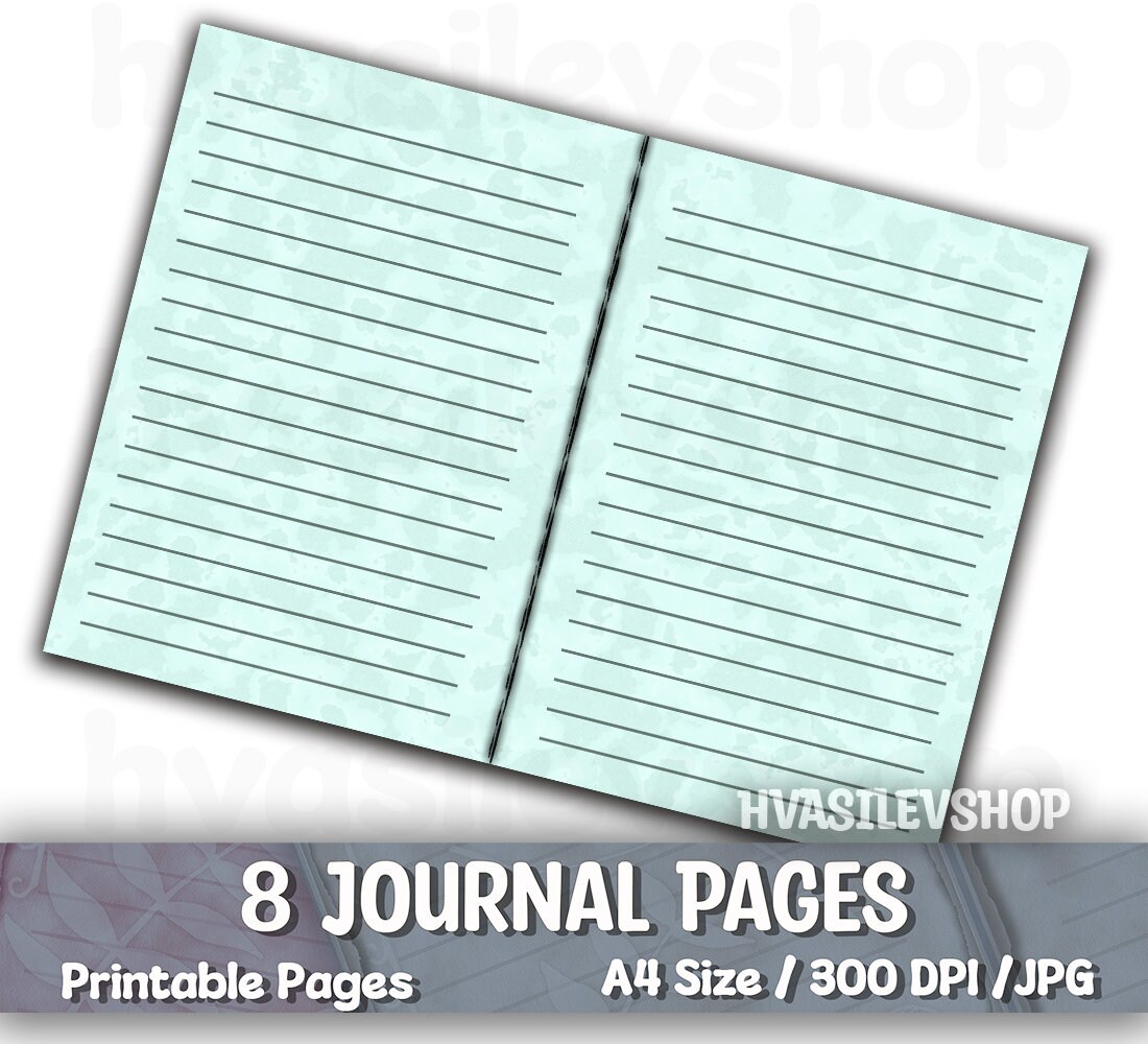 Lined Journal Pages, Colored Junk Journal Pages, Colored Journal Papers ...