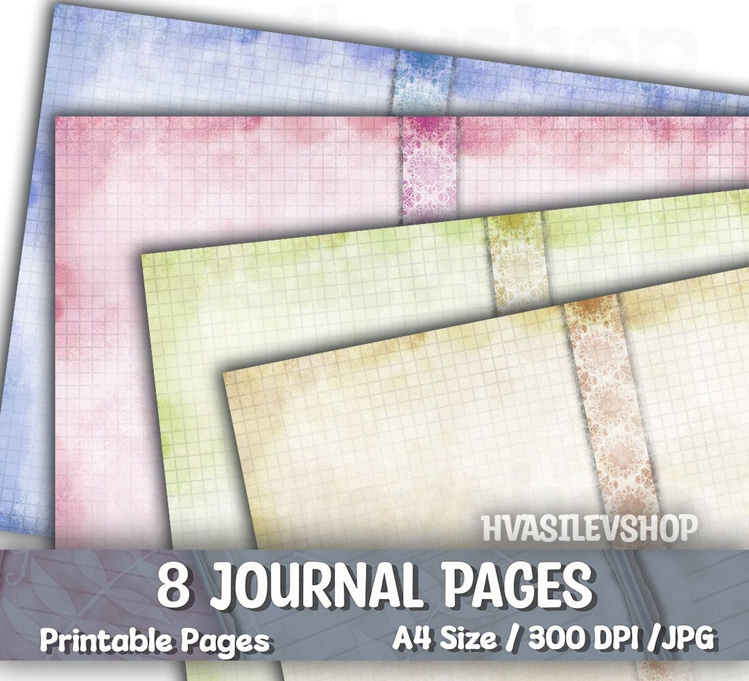 Printable Paper, Graph Journal Paper, Note Paper, Junk Journal Pages ...