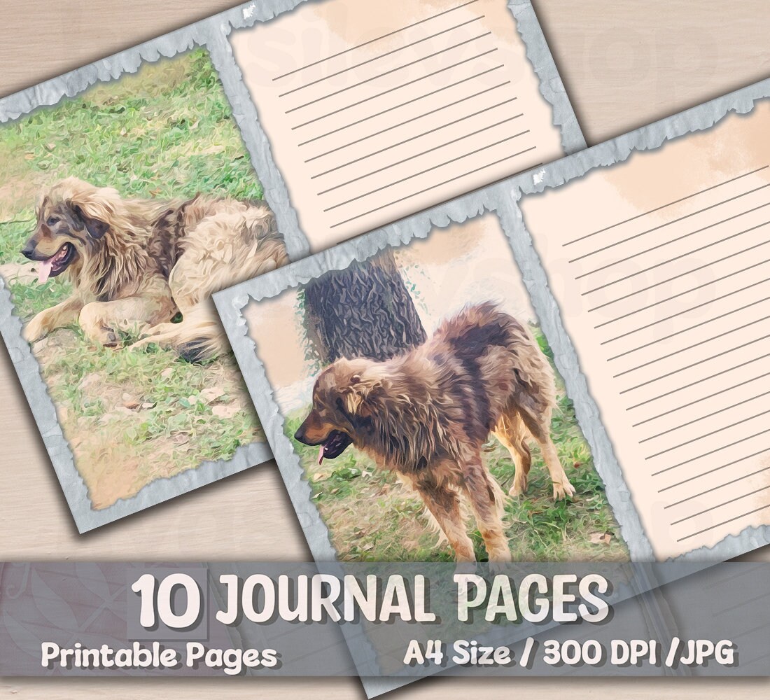 Dogs Junk Journal Pages Dog Digital Paper Junk Journal - Etsy
