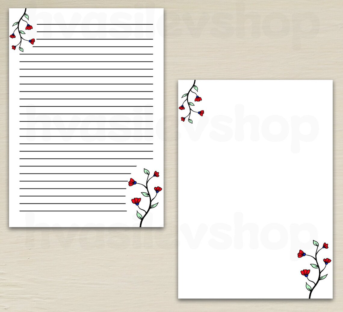 Printable Writing Paper, Flowers, Botanical, Letter Writing, Writing ...
