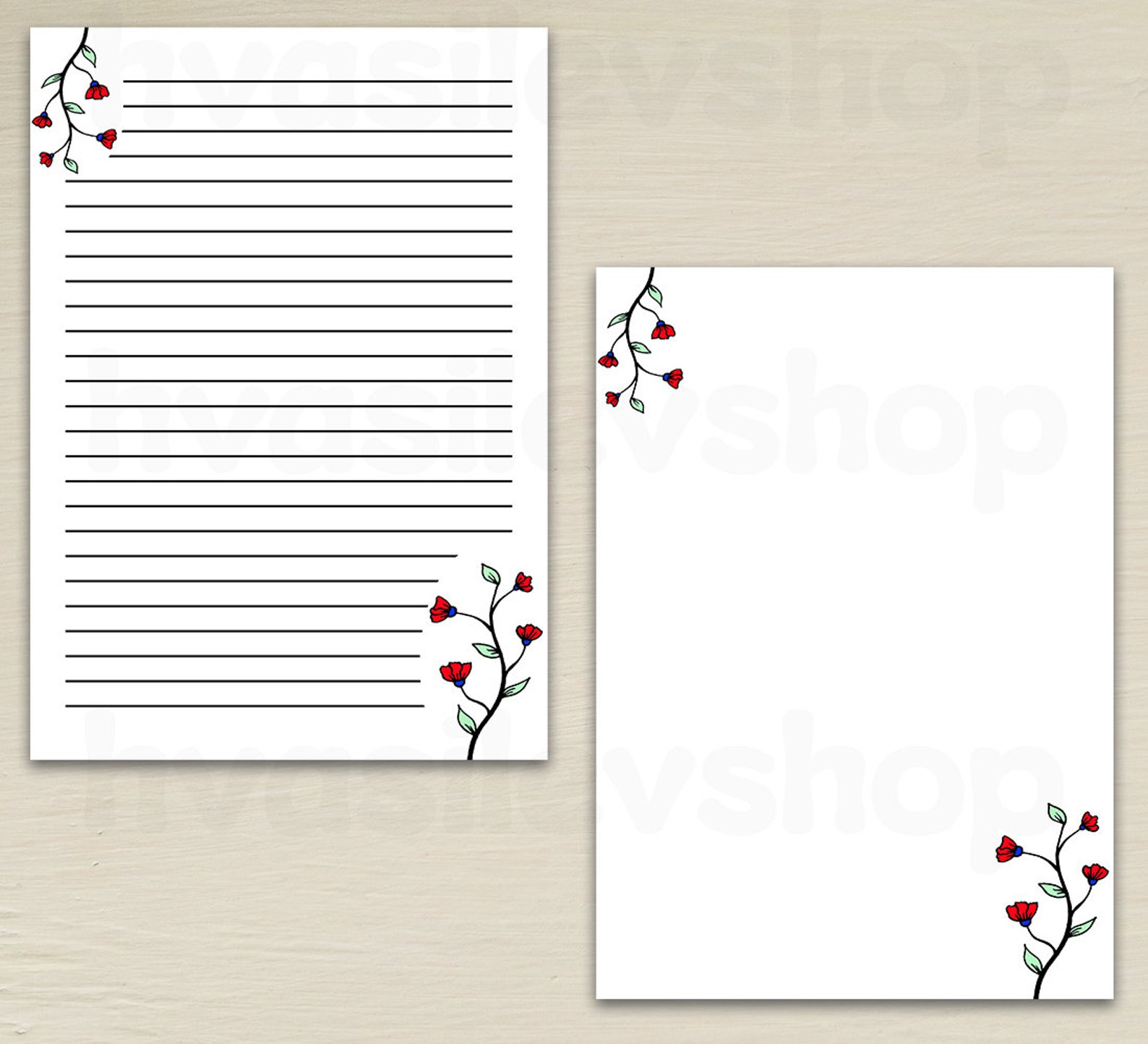 Printable Writing Paper, Flowers, Botanical, Letter Writing, Writing ...