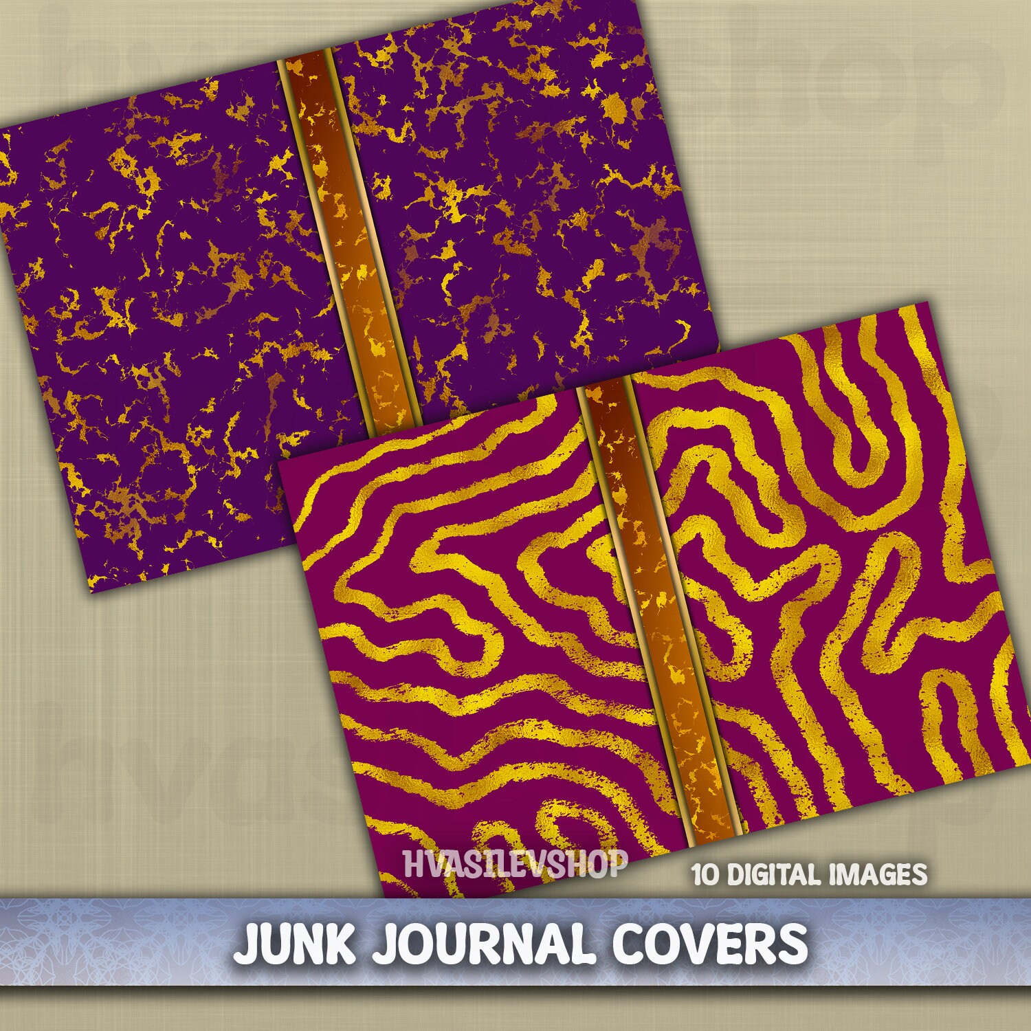 Gold Texture Junk Journal Covers, Junk Journal, Printable Journal ...