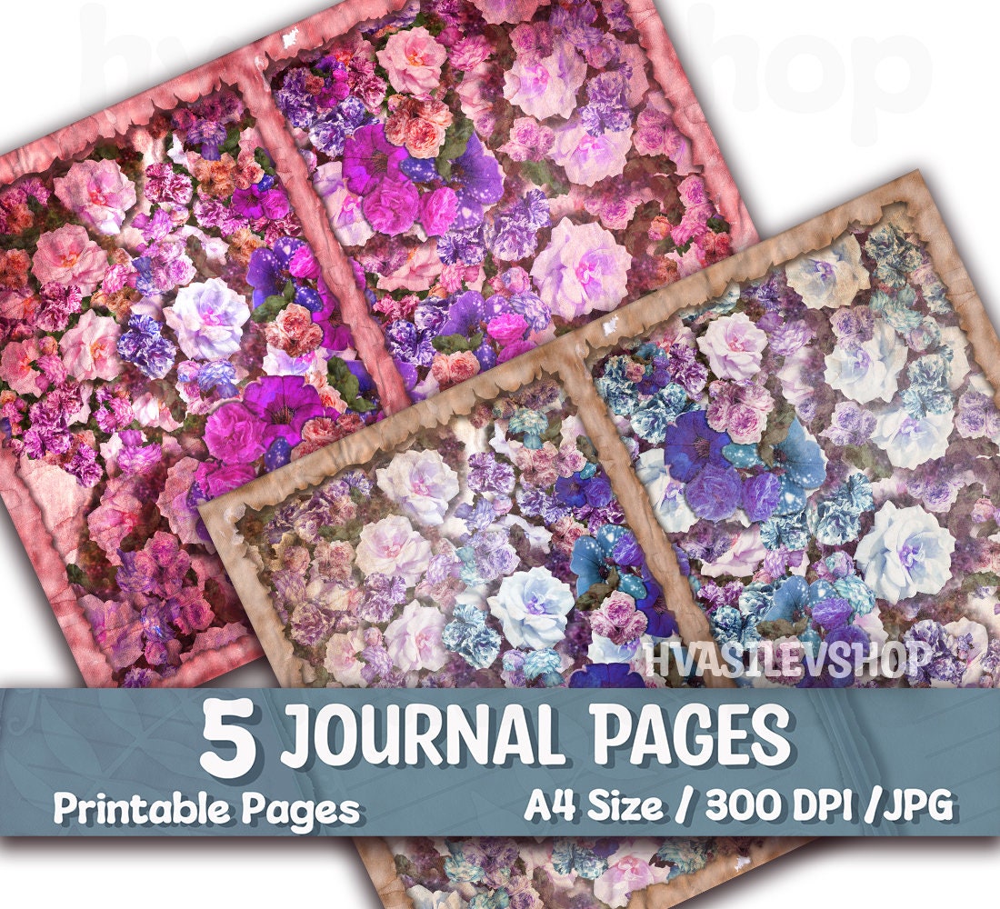 Floral Journal Pages Botanical Journal Pages Journal Pages - Etsy