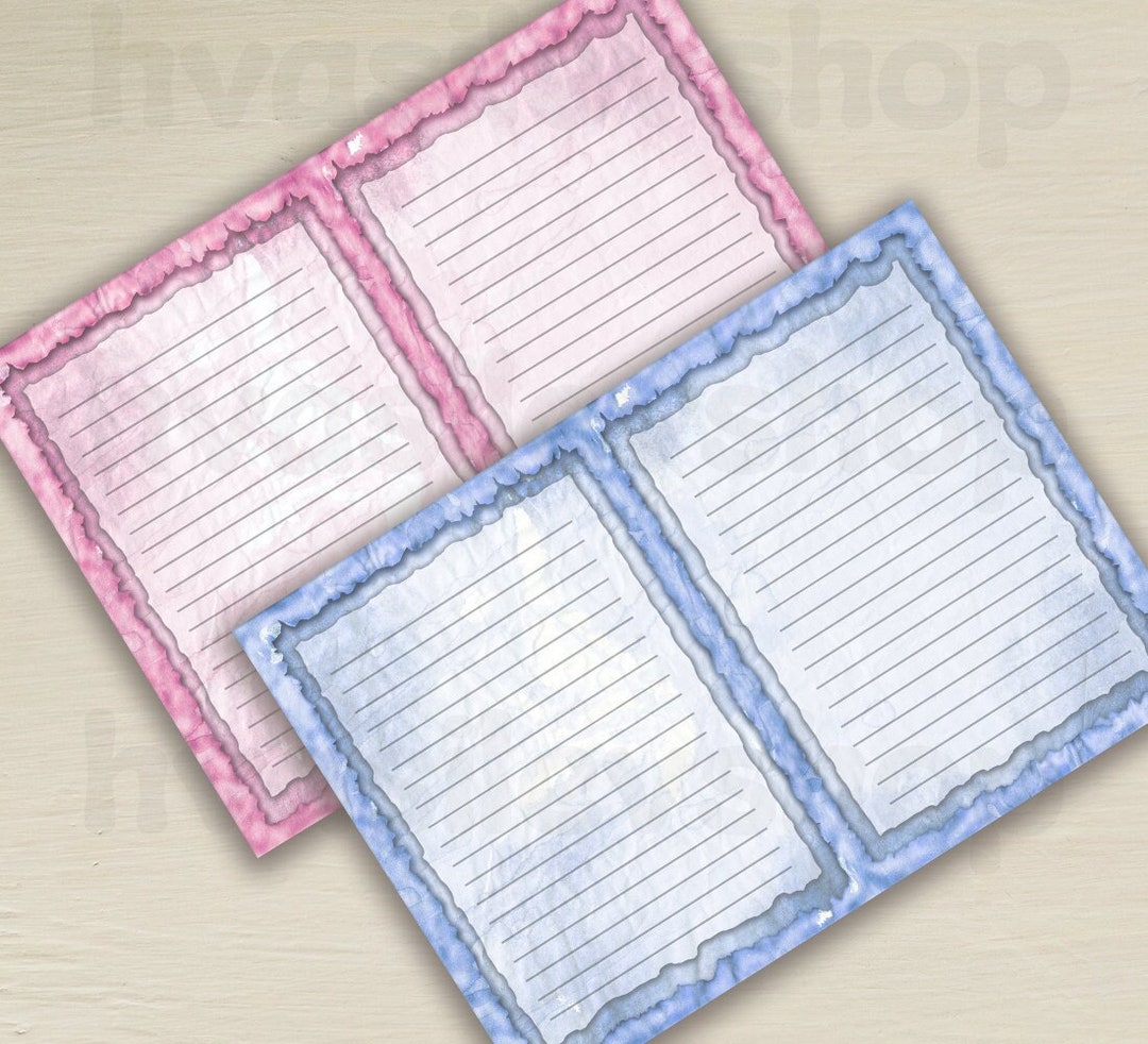 Colorful Junk Journal Pages, Lined Journal Pages, Colored Journal ...