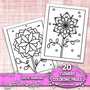 20 Flowers Coloring Pages for Kids Printable Coloring Page Preschool ...