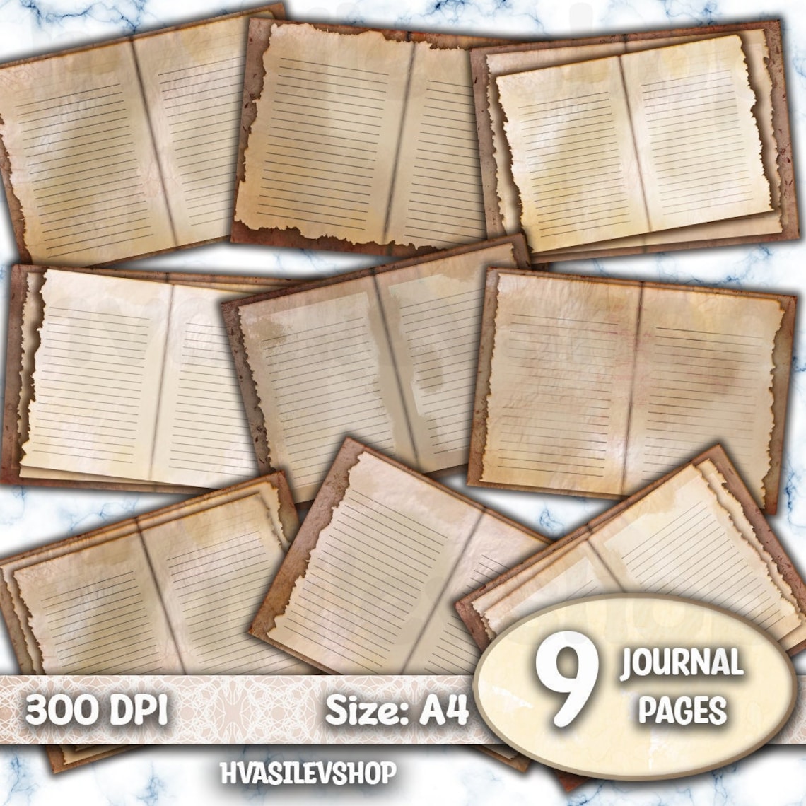 Torn Paper, Vintage Style Pages, Writing Paper Set, Lined Junk Journal ...